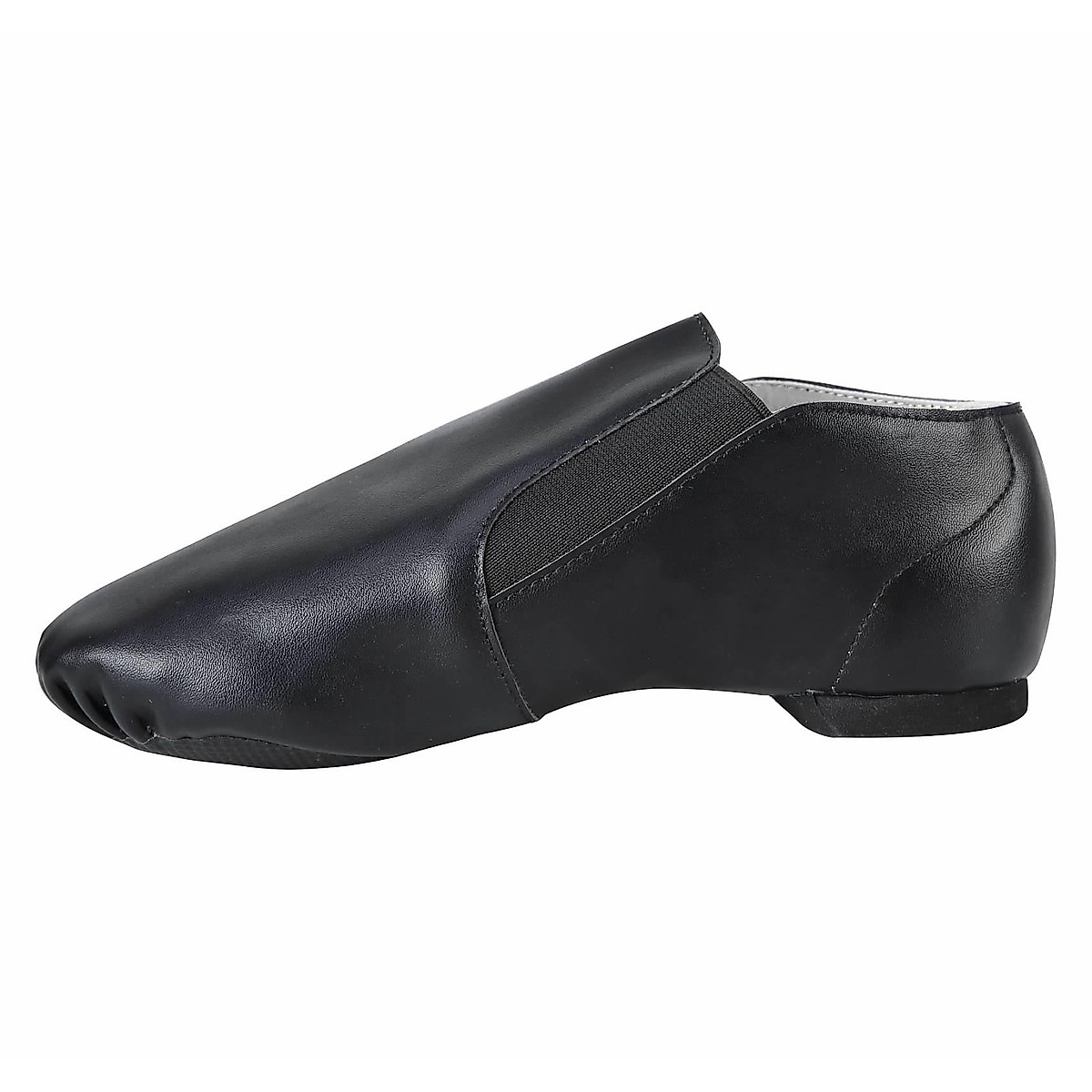 Dynadans Unisex PU Leather Upper Slip-on Jazz Shoe with Elastics for Women and Men's Dance Shoes-Black-8M