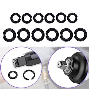 (6+6 Sets) 1/2” Impact Retaining Ring Friction Ring & 3/8” Impact Retaining Ring Friction Ring Anvil Clip with O-Ring for Milwaukee Electric Pneumatic Type Impact Wrench