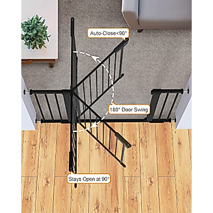 Cumbor 46 &51.5-Inch Baby Gate Extra Wide, Easy Walk Thru Dog Gate for The House, Auto Close Baby Gates for Stairs, Doorways