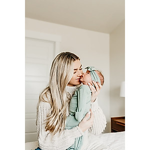 Copper Pearl Baby Gown - Knotted Newborn Sleepers for Baby Boy and Girl, Soft Stretchy Long Sleeve Infant Gowns with Bottom Tie and Hand Mittens, Perfect Hospital Coming Home Outfit (Briar)