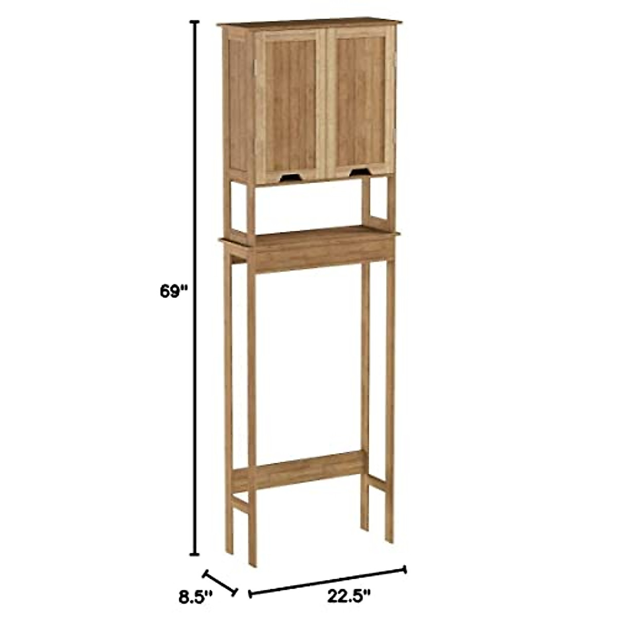 EVIDECO Mahe Free Standing Over The Toilet Space Saver Cabinet Bamboo