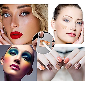 Korean Picasso Makeup Spatula Palette Set and Powder Puff for Liquid Foundation,Stainless Steel Mixing Spatula Scraper Artist Nail Art Stirring Makeup Tool