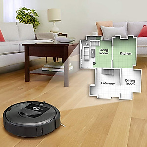 iRobot Roomba i7 Robotic Vacuum Bundle- Alexa Connected, Home Mapping, Great for Pet Hair (+1 Extra Edge-Sweeping Brush, 1 Extra Filter)
