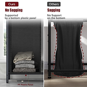 Huhote Laundry Hamper, double Laundry Basket, Laundry Sorter with Top Shelf & 2 Removable Washable Bags & Side Pockets for Laundry Room organization, Bathroom and Dorm, Rustic Brown and Black.