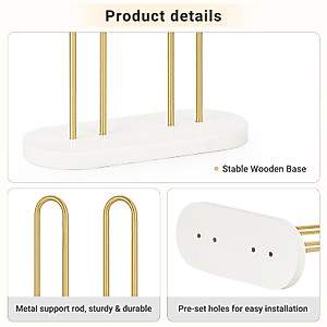 Dahey Scrunchie Holder Hair Tie Organizer Stand 2 Tier Metal Scrunchies Organizer Modern Hair Accessories Organizer Storage Display 50-70 Scrunchies Jewelry Scrunchy Holder for Girls, Gold