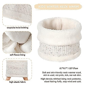 Kids Hat Scarf Glove Set Boys Girls Ages 5-7 6-8 Toddler Winter Beanie Hat Neck Warmer Mittens 2t-4t 1-3 Years Fleece Lined