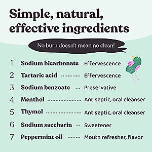 Lazy Coconuts Mouthwash Tablets - Enhanced Flavor - Effervescent with Peppermint, Baking Soda and Thymol - Fluoride Free, Alcohol-Free, Vegan, Eco Friendly Natural Solid Mouthwash Tabs, Great For Kids