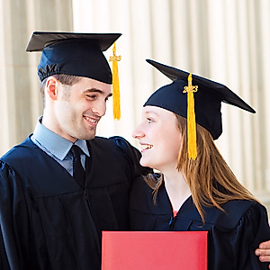 10pcs Yellow Graduation Tassels Academic Graduation Cap Decoration Tassel with 10pcs 2023 Year Golden Charms for 2023 Graduation Ceremonies Party Activities