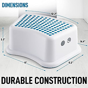 Zulay Home Step Stools for Bathroom Sink with Anti-Slip Surface & Base - Kids Step Stool for Toddlers Potty Training, Kitchen, Living Room, Bedroom, Toy Room (Blue)