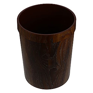 NUOBESTY Plastic Trash Can Bin Wastebasket Wood Grain Garbage Container for Bathroom Kitchen Laundry Room Home Office Dorms Rubbish Box 27. 5x21. 2x21. 2 cm Coffee