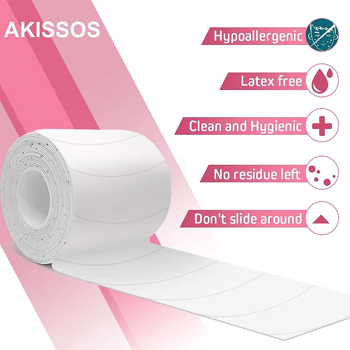 Foam Eye Pads for Eyelash Extensions - Akissos 125 PCS Pre Cut Medical Foam Tape Under Eye Pads Lash Extension Supplies Beauty Tools Lint Free Hypoallergenic No Latex Waterproof