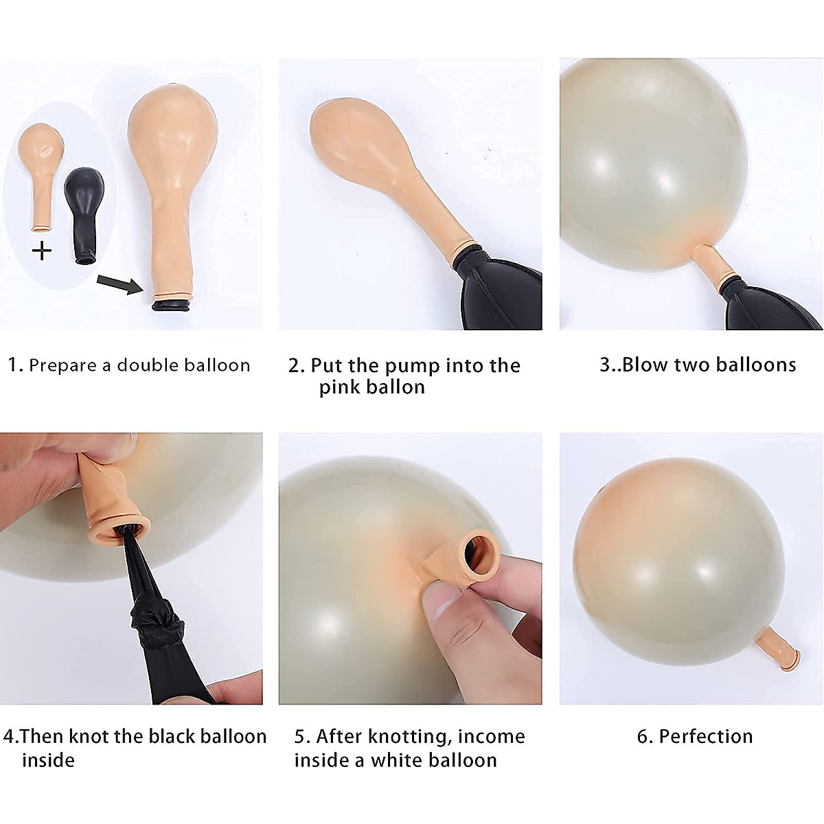 147Pcs DIY Doubled-Stuffed Apricot Cream Peach Balloons Chrome Rose Gold Balloons Blush Ivory Nude Balloons Balloons Garland Arch Kit Boho Wedding Decoration Bridal Shower Birthday Party Supplies