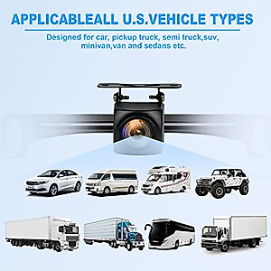 Backup Camera, HD Waterproof Ip69K Backup/Front View Camera, Rear View Camera 720P HD Star Light Night Vision and 140°All-Round View, Reverse Camera Systems for Cars, Trucks, RV, SUV,Van (Black)