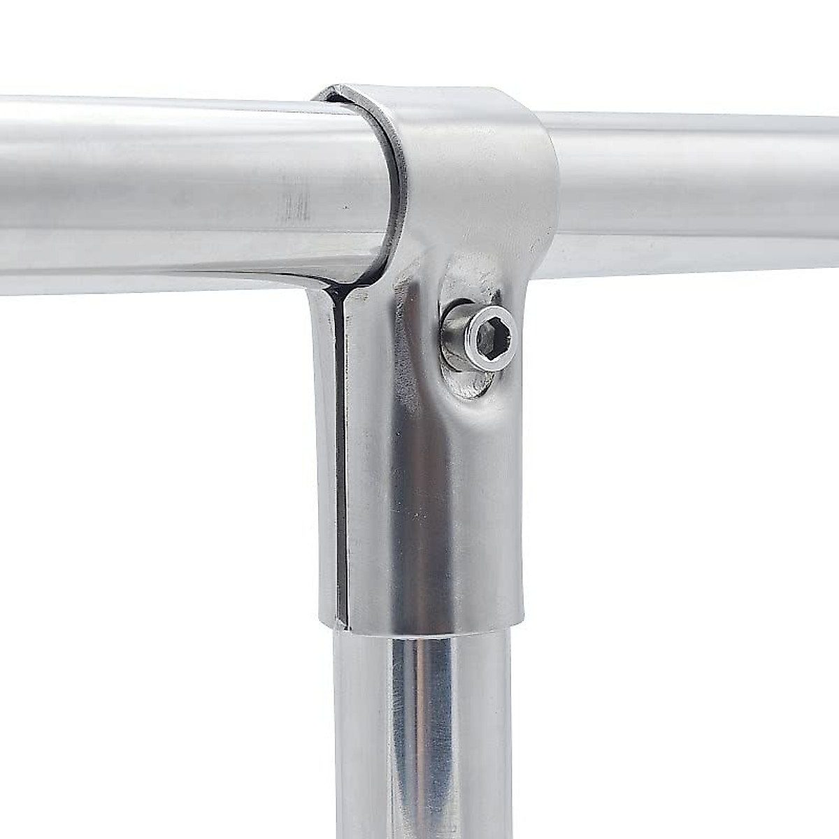 eoere 10 Sets 1" x 1" O.D. T Pipe Clamp Connector Chain Link Fence Clamp, Stainless Steel Tee Chain Link Fence End Rails Clamps, Thickness 1.7mm, Fits Pipe O.D.: 1"(25.4 mm)