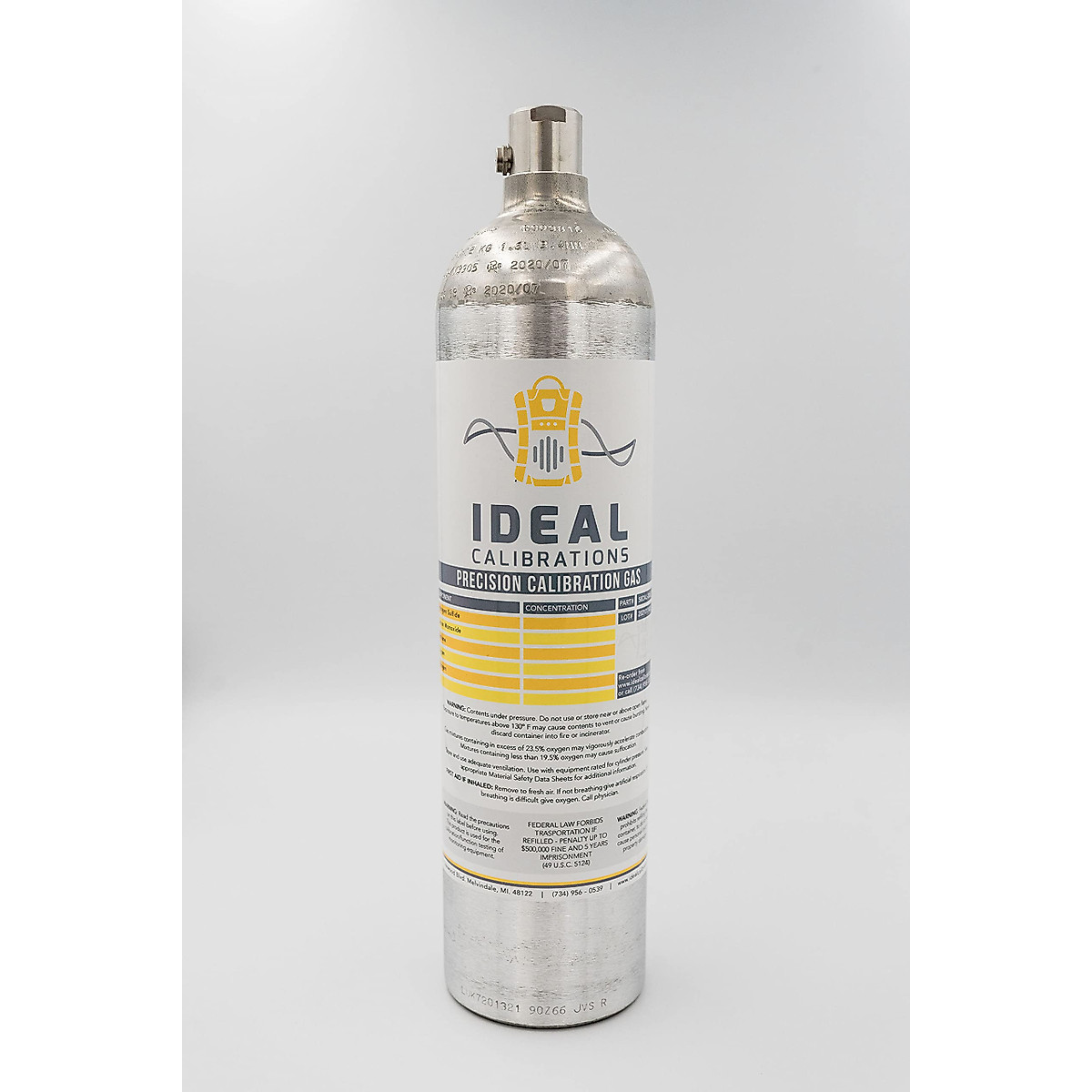 4-Gas Calibration Blend for MSA Gas Detectors Altair 4, Altair 4X, Altair 4XR, Altair 5, Altair 5X, Sirius (58L)