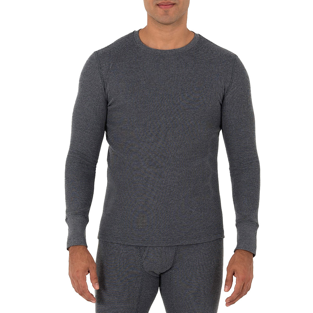 Fruit of the Loom Men's Recycled Waffle Thermal Underwear Set (Top and Bottom), Greystone Heather, 5X-Large