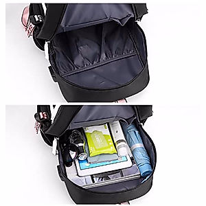 17" Nezuko Backpack Tanjiro Anime Bag Laptop Backpacks Daypack for Women Men (Nezuko-Pink)