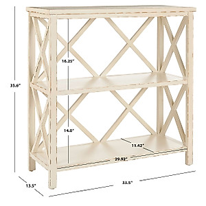 Safavieh American Homes Collection Liam Vintage Cream Ivory 2-Tier Open Bookcase