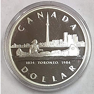 CA 1984 Canada 150th Anniversary of Toronto Silver Dollar in Original Packaging and COA Proof