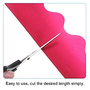 PATIKIL 3" x 13" Bulletin Board Border, 60 Pack Scalloped Trim Strips Wall Decor for Locker Classroom Cork Poster Black Board White Chalkboard, Shine Gold