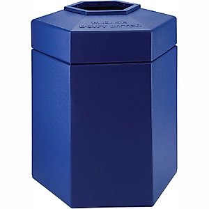 COMMERCIAL ZONE PRODUCTS 737204 Hex Waste Container,Blue,45 gal.