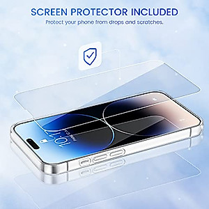 Caka Designed for iPhone 14 Pro Case, iPhone 14 Pro Case 2022 Glitter Bling Sparkle for Women Girls Liquid Floating Quicksand Cover with Screen Protector Phone Case - Blue Purple