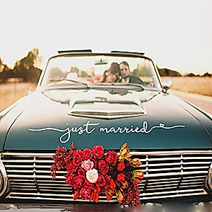 Just Married Vinyl Decal Wedding Decor Wedding Car Sign 28x4 inch