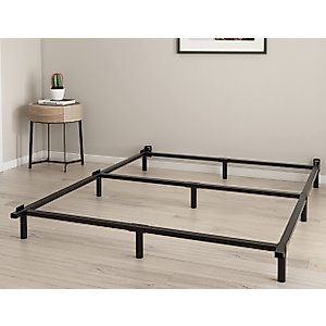 THEOCORATE King Size Bed Frame, 7 Inch Metal Basics Bed Frame, Low Profile Base for Box Spring, 9-Leg Support, Noise-Free, Easy Assembly, Black
