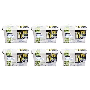 airBOSS Closet Dehumidifier, Fights Mildew and Odors in Small Spaces, Fragrance Free, No Spills, 6.7 oz, Pack of 6