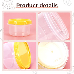 GothaBach 12 Pack 8 oz Plastic Containers with Lids, Small Freezer Containers, Reusable Deli Containers Food Storage Jars, 8 oz Plastic Food Sauce Containers(3 Colors)