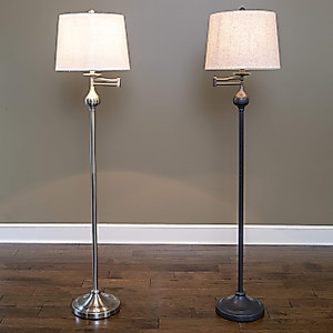 Decor Therapy Tina Floor Lamp with Swing Arm and Ball Accent, Bronze - PL4376