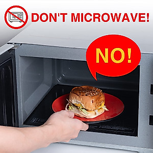 TP Dinnerware Sets Service for 6, Melamine Dinner Plates and Bowls Set, 18-Piece Dishes Set (Red & Black)