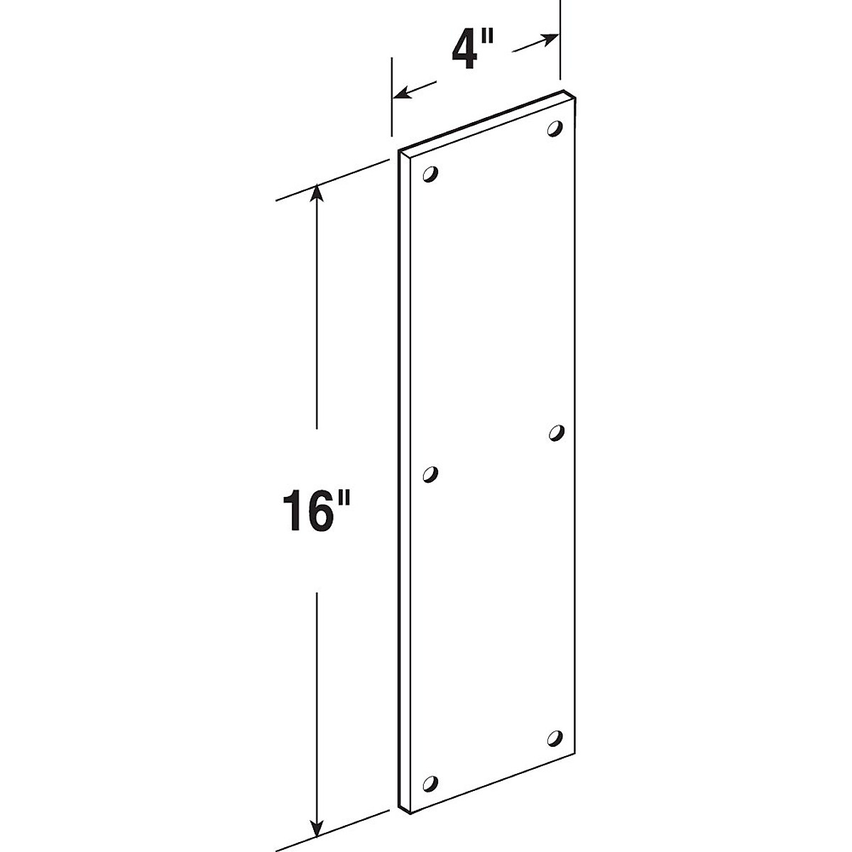 Prime-Line J 4630 Door Push Plate, 4 In. x 16 In., Bright Brass (Single Pack)