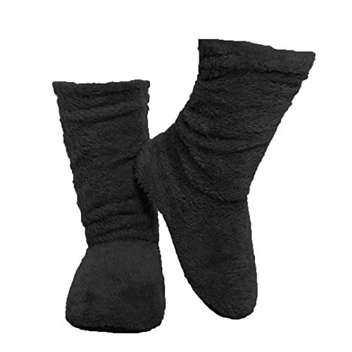 FRALOSHA Women's Slipper Sock Coral Velvet Indoor Spring-Autumn Super Soft Warm Cozy Fuzzy Lined Booties Slippers (27cm) Black