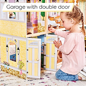 KidKraft Majestic Mansion Wooden Dollhouse with 34-Piece Accessories, Working Elevator and Garage, Gift for Ages 3+
