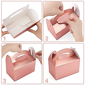 Eupako 36 Pack Rose Gold Treat Boxes Goodies Favor Boxes Small Gable Gift Boxes for Wedding, Birthday Party 6.2 x 3.5 x 3.5 Inches