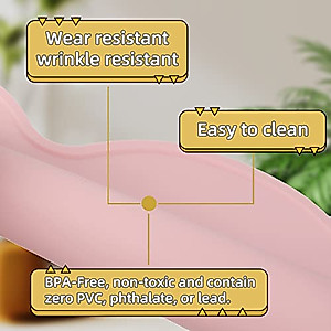 Silicone Placemats with Food Catching Pockets - 15 x 10” Home and Restaurant Table Mat - Non-Slip Suction Placemat for Toddlers (Pink)