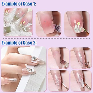 KINGMAS Nail Art Brushes, 10Pcs Nail Gel Polish Painting Brush Drawing Pen, Nail Liner Brush and Nail Dotting Pen Nail Dust Cleaning Brush