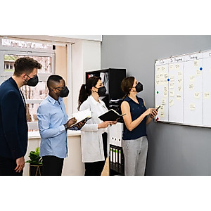 OxGord Face Mask - 50 Pack Disposable Face Masks Protection W/Ear-loop, Filtered Masks From Dust, Pollen - Nose Mouth Cover Ideal for Everyday Use, Extra 5 Layers protection, Kids, Adult - Black