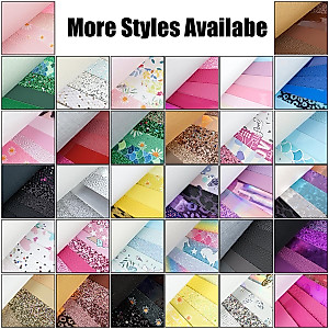 7 Pieces/Set 8x12 Inch (21cm x 30cm) A4 Bundle Leather Sheets Mixed Black Series Fine Chunky Glitter Litchi Patent Embossing Faux Leather Fabric for Bow Earring Making DIY Craft