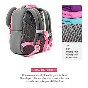 Cocomilo 12" Cartoon 3D Cat Toddler Backpack for Kids Waterproof Preschool Baby Bag for Boys and Girls with Ant-lost Leash (Elephant)