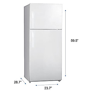 PremiumLevella 12 cu. Ft. Frost Free Top Freezer Refrigerator in White