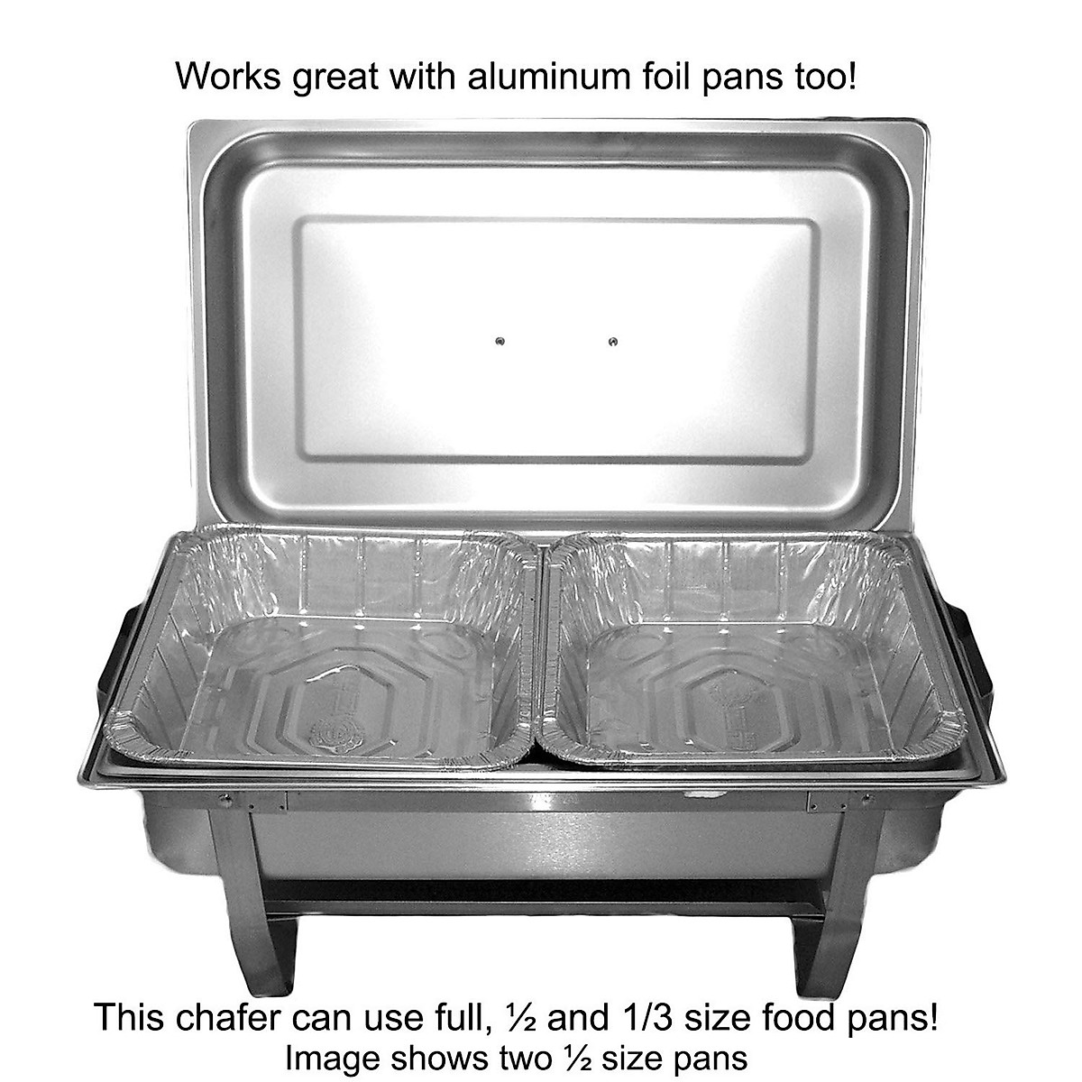 TigerChef Chafing Dish Buffet Set - Chaffing Dishes Stainless Steel - Chafer and Buffet Warmer Set with Half Size Steam Pans and Folding Frame - Food Warmers for Parties Buffets