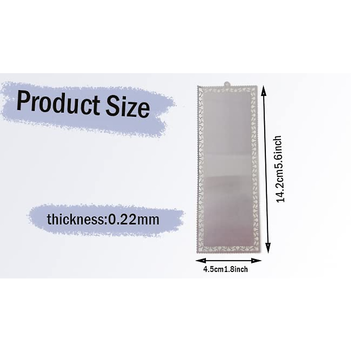 Blank Bookmark 100pcs Metal Bookmark with Dents for Sublimation Printing (Silver)