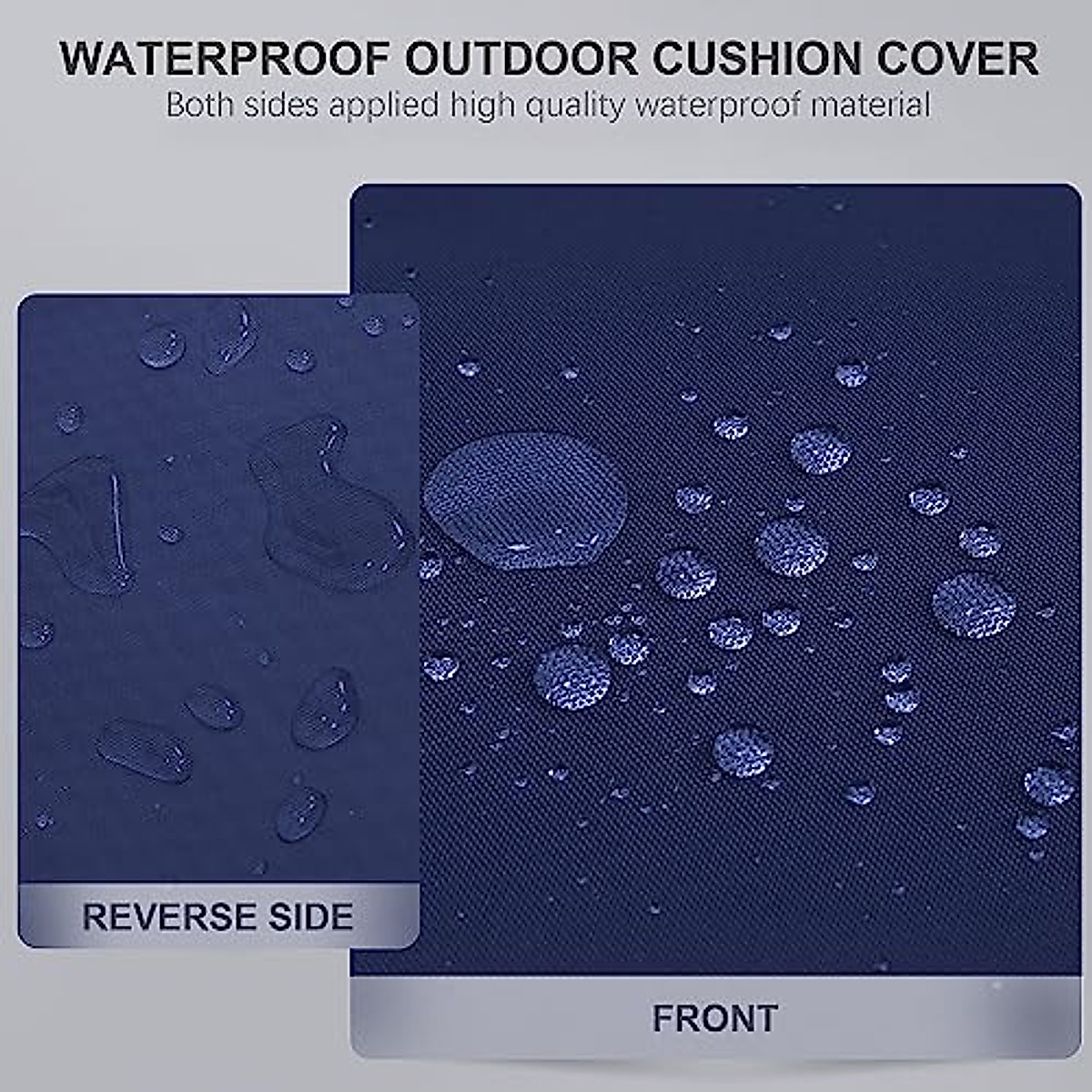 Favoyard Outdoor Chair Cushions 19"x19"x2" Set of 4 Waterproof Seat Cushion for Patio Furniture with 3-Year Fade Resistant Removable Cover Attach Straps Hidden Zipper Round Corner for Yard Garden