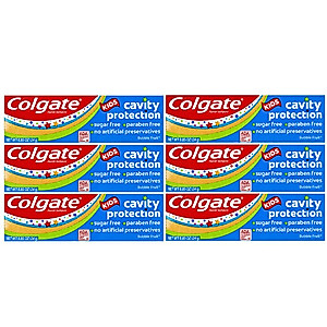 Colgate Kids Cavity Protection Fluoride Toothpaste, Bubble Fruit Flavor, Travel Size 0.85 oz (24g) - Pack of 6