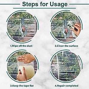 Tondiamo Greenhouse Repair Tape 4 Inch x 144 Feet Plastic Film Repair Tape Clear Film Repair Tape for Garden Greenhouse Tents Sheeting Coverings Sealing Patching Extra Strong Permanent Repair