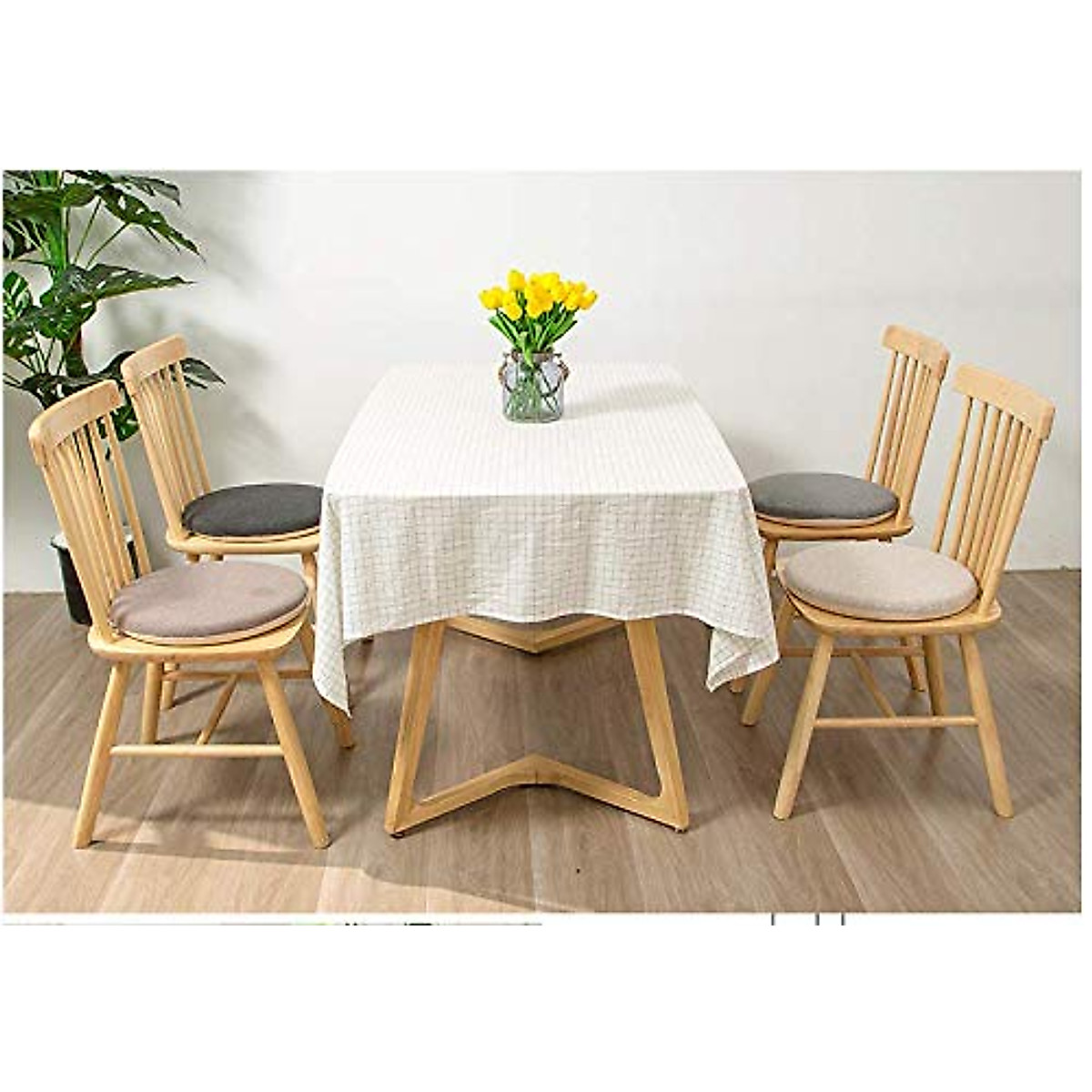 Waterproof Square Seat Cushion，40x40cm Removable Solid Square Chair Cushion Outdoor Tie On Garden Patio Waterproof Seat Pad Cov (Round-Brown)