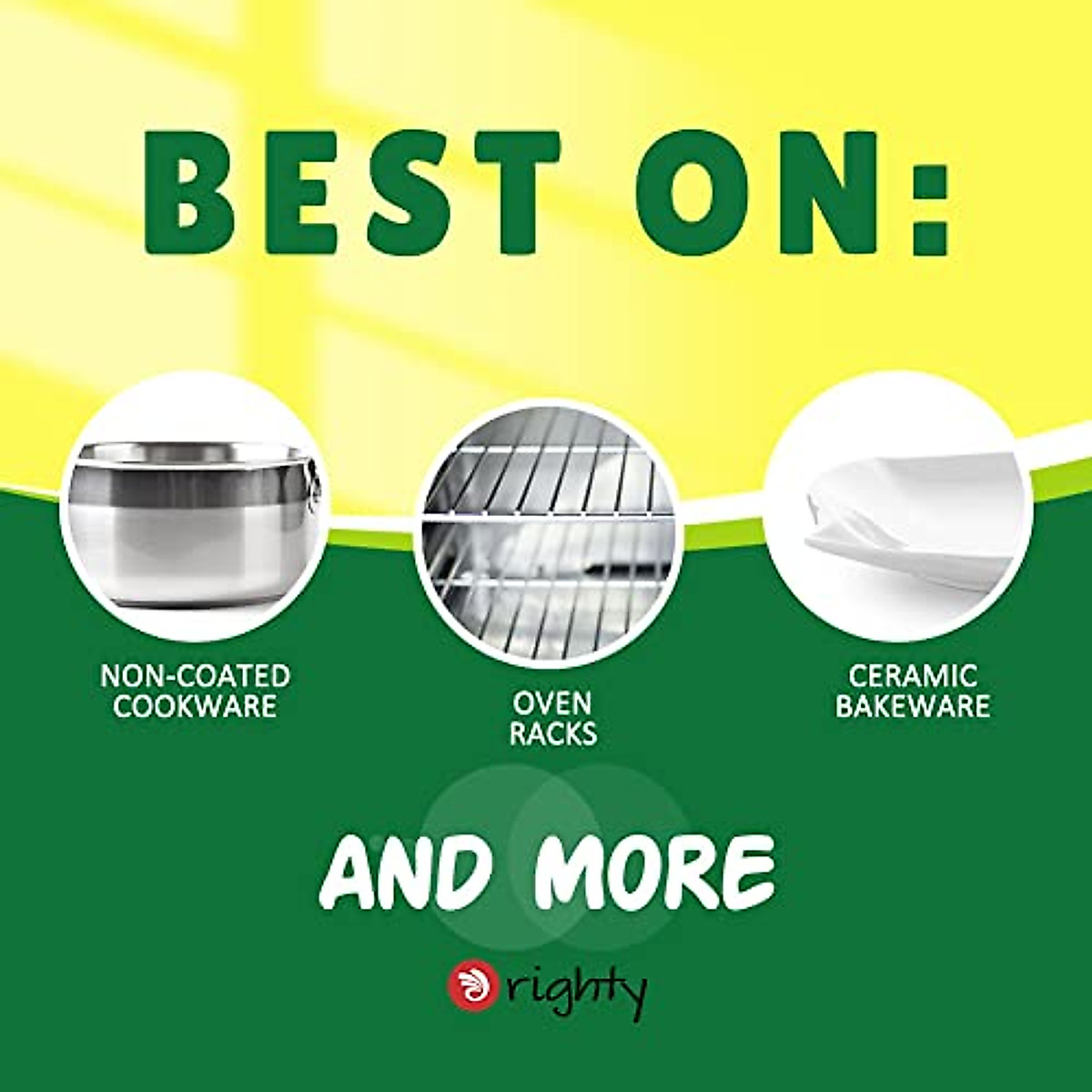 ORIGHTY Heavy Duty Cellulose Scrub Sponges Kitchen, Powerful Scrubbing & Cleaning, Suitable for Washing Dishes and Kitchen Cleaning, Absorbent & Rich Foam, 12 Count