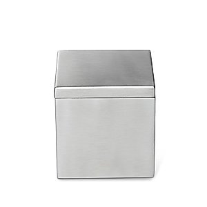 Roselli Trading Company Modern Bath Collection Canister, Satin Chromium Stainless Steel